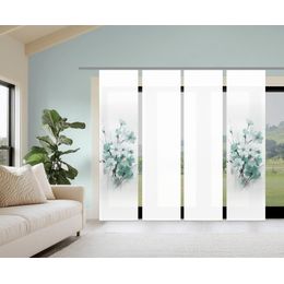 Schiebegardine Home Wohnideen "LOTUS", mint, B:60cm H:245cm, Polyester, Gardinen, Schiebewand Seidenoptik, SET, Digitaldruck
