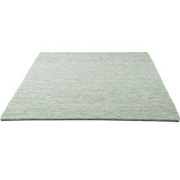 Wollteppich Sansibar "H&ouml;rnum", gr&uuml;n, B:40cm H:12mm L:60cm, Schurwolle, Teppiche, Handweb Teppich, meliert, reine gewalkte Wolle, handgewebt