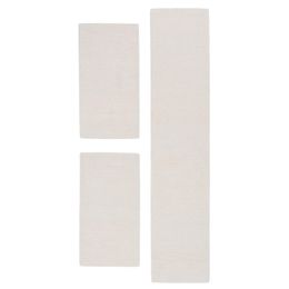 Bettumrandung Theko "Royal Berber Uni", transparent (wei&szlig;), H:18mm, Obermaterial: 100% Schurwolle, Bettumrandungen, Bettvorleger, L&auml;ufer-Set, Berber Optik, reine Wolle