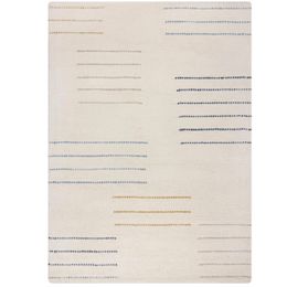 Wollteppich FLAIR RUGS "Dottie Geometric", bunt, B:120cm H:6mm L:170cm, Kunstfaser, Wolle, Teppiche, nat&uuml;rlich w&auml;rmeisolierend, Wolle, handgewebt, Scandi, Wohnzimmer