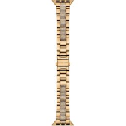 Smartwatch-Armband Michael Kors "Apple Strap", gold (goldfarben), Uhrenarmbänder, Edelstahl, Wechselarmband, Ersatzarmband, Edelstahlarmband, Glassteine