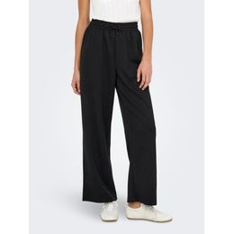 Trainingshose Only "ONLSCARLETT WIDE PANT SWT NOOS", Damen, Gr. S (36), N-Gr, schwarz, Sweatware, Obermaterial: 60% Polyester, 40% Viskose, unifarben, ausgestellt knöchellang, Hosen