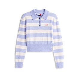 Tommy Jeans Pullover Damen Gr&ouml;&szlig;e L lavendel / wei&szlig;