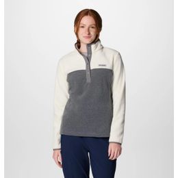 Fleecepullover Columbia "BENTON SPRINGS 1/2 SNAP PULL OVER II", Damen, Gr. XS (32), grau (city grau he), Obermaterial: 100% Polyester. Obermaterial 2: 100% Nylon, unifarben mit Farbeinsatz, hoch geschlossener Ausschnitt, eingesetzt eingefasste Kante, Sweatshirts