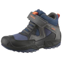 Winterstiefel Geox "J NEW SAVAGE BOY B ABX", Mädchen, Gr. 30, blau (blau, grau), Lederimitat, Textil, Schuhe, Trekkingboots, Winterstiefel, Kindergartenschuh mit Warmfutter