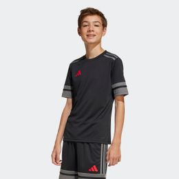 Jungen Fu&szlig;balltrikot "SQUA25 JSY Y"schwarz, team grau four, pure ruby, Gr. 176, adidas Performance, Obermaterial: 100% Polyester, Trikots