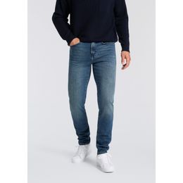 Tapered-fit-Jeans BOSS Orange "ONYX", Herren, Gr. 32, Länge 34, blau (medium blau427), Denim/Jeans, Obermaterial: 98% Baumwolle, 2% Elasthan, unifarben, gerade, unten schmal lang, Jeans, in 5-Pocket-Form, komfortabler Stretch-Denim