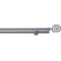 Kombi-Vorhangstange GOOD LIFE "Espiral" Gr. 1, grau (anthrazit), L:120cm &Oslash;:20mm, Aluminium, Kunststoff, Metall, Gardinenstangen