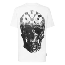 T-Shirt Philipp Plein "Skull", Damen, Gr. 4XL, 0102, wei&szlig;, schwarz, Obermaterial: 100% Baumwolle, Shirts T-Shirt