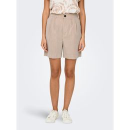 Shorts Only "ONLMARSA SOLID SHORTS WVN", Damen, Gr. M (38), N-Gr, beige (safari detail:melange), Web, Obermaterial: 53% Viskose, 35% Polyester, 12% Nylon, meliert, loose fit knielang, Hosen Shorts