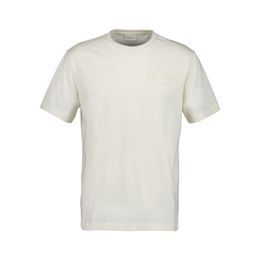 T-Shirt Gant "REG TONAL SHIELD SS T-SHIRT", Herren, Gr. 3XL, cream, Jersey, Obermaterial: 100% Baumwolle, regular fit, Rundhals, Shirts, Stickerei, Rundhals, regular fit