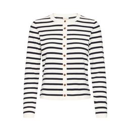 Ichi Strickjacke 'IHLULS' Damen Gr&ouml;&szlig;e XL schwarz / naturwei&szlig;