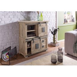 Highboard Mango 90x45x100 whitewash lackiert RAILWAY #3005