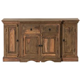 Sideboard Sheesham 160x40x85 grau ge&ouml;lt LEEDS #02