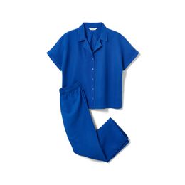 Tchibo - Leinen-Pyjama - Damen - Gr. 44 - dunkelblau