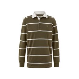 Tchibo - Langarm-Poloshirt - Herren - Gr. XL - olivgr&uuml;n/gestreift