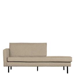 Pharao24.de Retro Daybed Beige aus Boucle Stoff Fu&szlig;gestell aus Metall