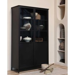 Pharao24.de Vitrinenschrank in Schwarz Loft Design