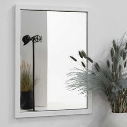 Pharao24.de Stahl Wandspiegel in Wei&szlig; 40 cm breit