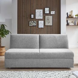 Pharao24.de Silbergraues Schlafsofa mit Faltmechanik Made in Germany