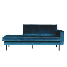 Pharao24.de Sofa Recamiere in Blau Samtbezug