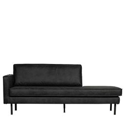 Pharao24.de 3er Sofa in Schwarz Recyclingleder Retro Design