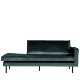Pharao24.de Sofa Recamiere in Petrol Samt Retro Design