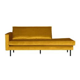 Pharao24.de Retro Design Recamiere in Gelb Samtbezug