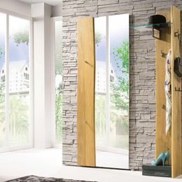 Pharao24.de Design Wandspiegel mit Haken und Baumkante 70 cm breit