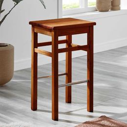 Pharao24.de Barhocker Kiefer massiv in Bernsteinfarben 75 cm Sitzh&ouml;he