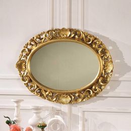 Pharao24.de Design Spiegel in Goldfarben ovale Form