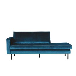 Pharao24.de Retro Recamiere in Blau Armlehne links