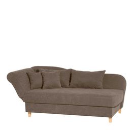 Pharao24.de Chaiselongue aus Velours Beigegrau