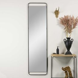 Pharao24.de Hoher Wandspiegel in Schwarz Metall 175 cm hoch