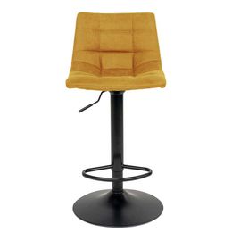 Pharao24.de Design Barhocker in Gelb und Schwarz Gasdruck h&ouml;henverstellbar (2er Set)