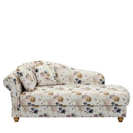 Pharao24.de Landhaus Sofa Recamiere in Beige - Bunt Blumen Motiv 188 cm breit