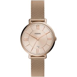Fossil Analoguhr Damen Gr&ouml;&szlig;e One Size beige / gold