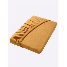 Irisette Spannbetttuch, Goldfarben, Gr. 90x190 - 100x200 cm, Spannbettlaken, Material: Baumwolle