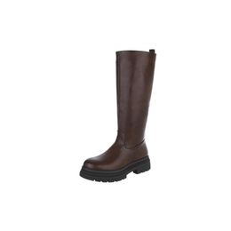 Ital-Design Stiefelette Damen Gr&ouml;&szlig;e 39 braun Winterschuhe