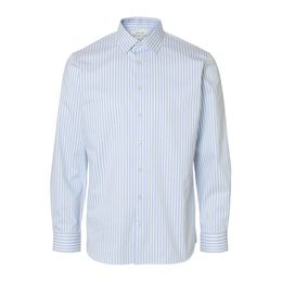 Selected Button Up Shirt male size L Light blue / White