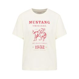 Mustang T-Shirt ' Floris ' Damen Gr&ouml;&szlig;e XL blutrot / offwhite