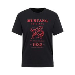 Mustang T-Shirt ' Floris ' Damen Gr&ouml;&szlig;e XXS blutrot / schwarz