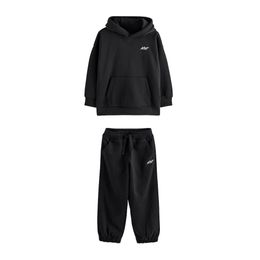 next Jogginganzug Jungen Größe 116 schwarz / weiß