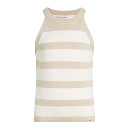 Calvin Klein Jeans Stricktop M&auml;dchen Gr&ouml;&szlig;e 164 beige / ecru