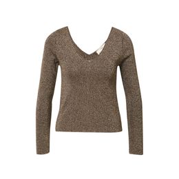 A LOT LESS Pullover 'Nina' Damen Gr&ouml;&szlig;e L dunkelbraun / gold