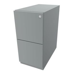 Bisley Rollcontainer Note&trade;, mit 2 H&auml;ngeregistraturen, HxB 645 x 300 mm, silber