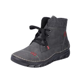 Rieker Schn&uuml;rstiefelette Damen Gr&ouml;&szlig;e 36 dunkelgrau / rot Winterschuhe