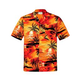 Hawaiihemdshop.de Button Up Shirt 'Hawaiihemd "Evening on Hawaii"' male Orange size S