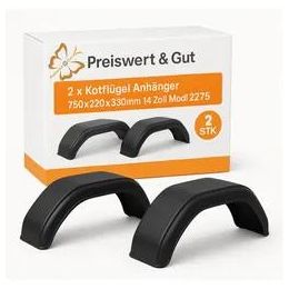 Pro Plus 2 x Kotfl&uuml;gel f&uuml;r Anh&auml;nger 750x220x330mm &ndash; Elastisch ,robust, f&uuml;r zb. Autoanh&auml;nger und Pferdeanh&auml;nger, UV-best&auml;ndig, f&uuml;r 14 Zoll, Modell 2275
