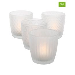Boltze 4er-Set: Windlichter "Marilu" in Weiß - (H)7,5 x Ø 7 cm - 25% | Kerzen-vasen
